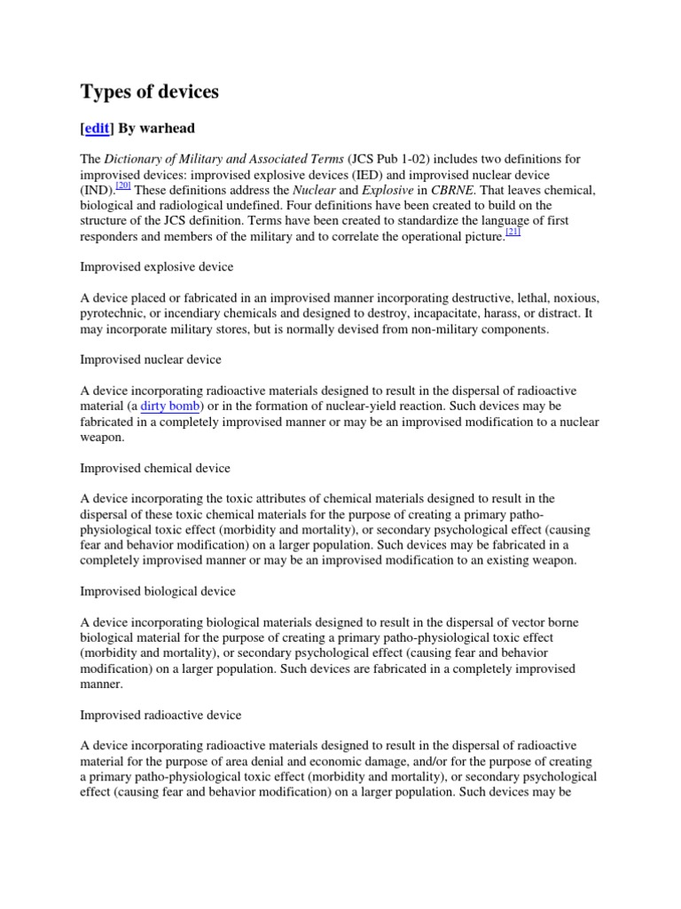 Types of IED | PDF | Improvised Explosive Device | Bomb Disposal