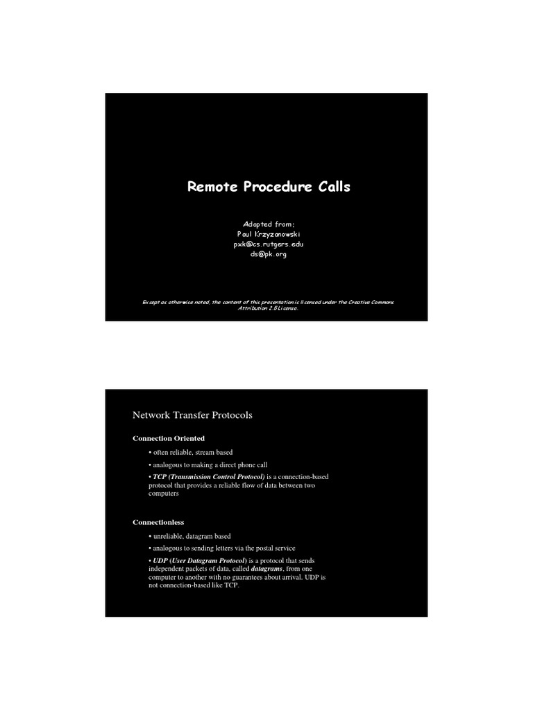 Remote Procedure Calls: Network Transfer Protocols | PDF | Internet ...