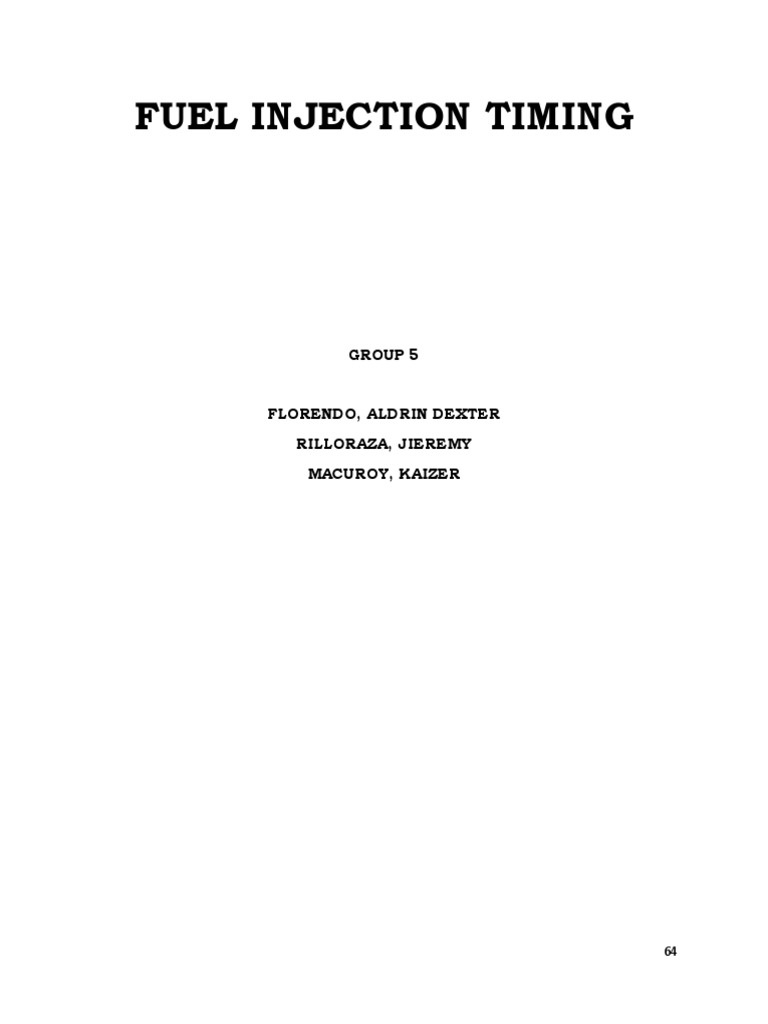 Fuel Injection Timing: Group 5 | Download Free PDF | Internal ...