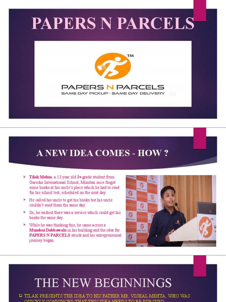 Papers N Parcels PPT | PDF | Economies | Business