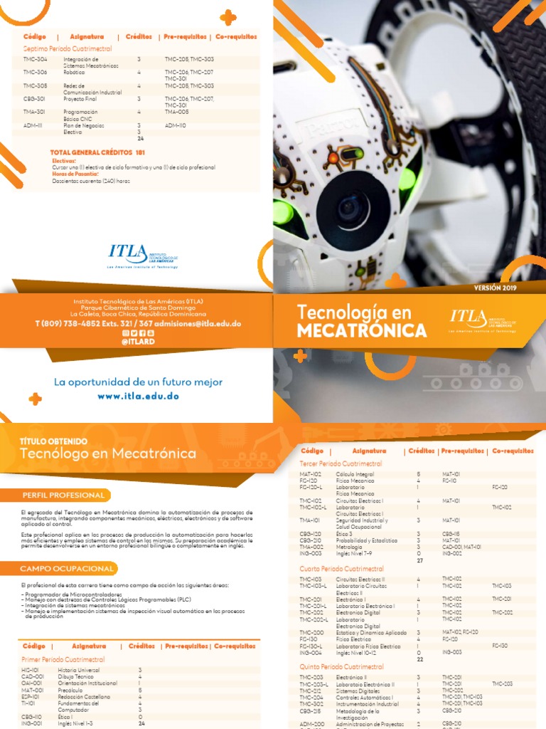 Pensum Mecatronica ITLA | PDF | Mecatrónica | Electrónica