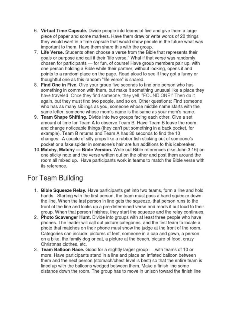 For Team Building: Virtual Time Capsule | PDF