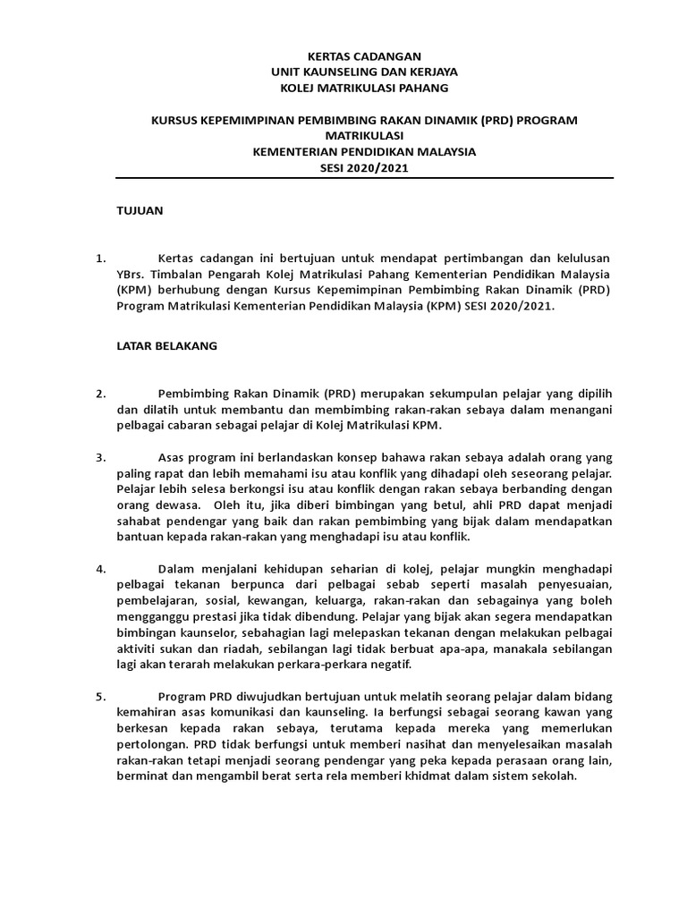 1.Kc Kursus PRD 2020 | PDF