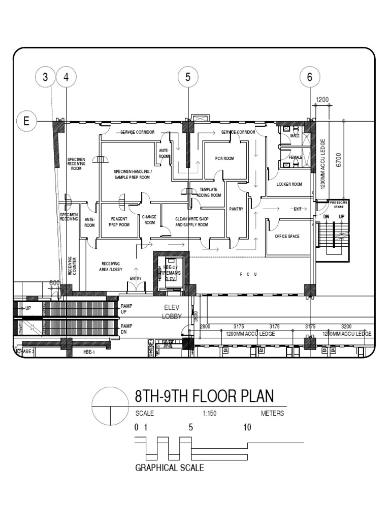 8Th-9Th Floor Plan: DN DN DN UP DN UP | PDF | Architectural Elements