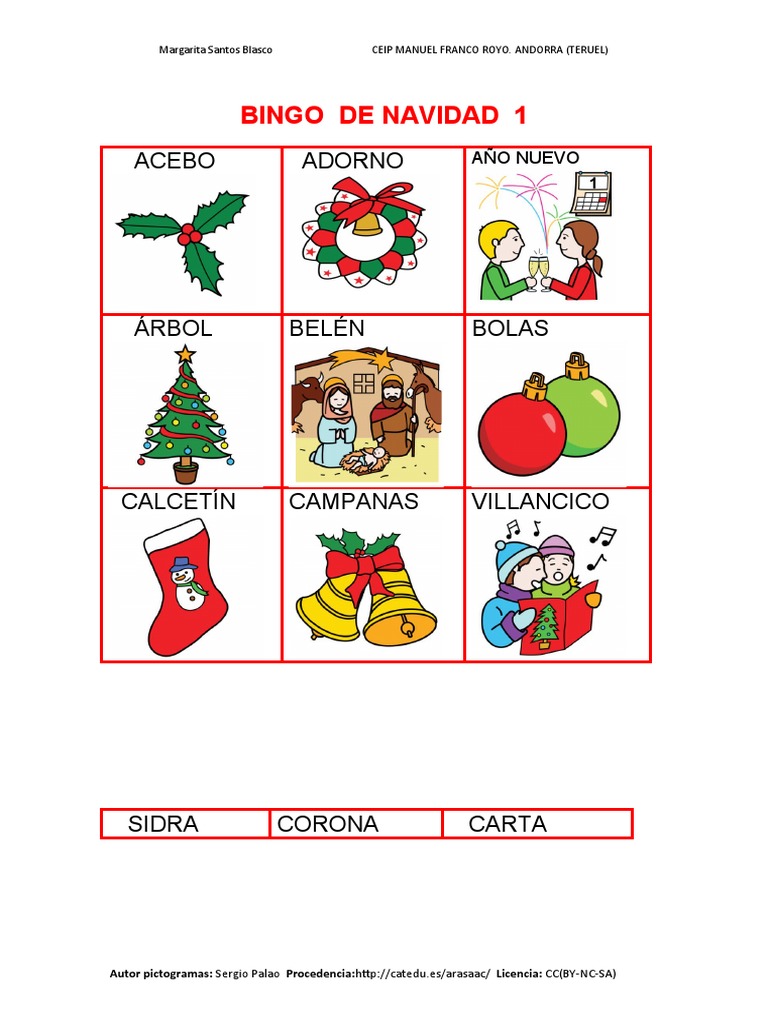 Bingo Navideño para Imprimir Gratis | PDF | Nochebuena | Tradiciones ...