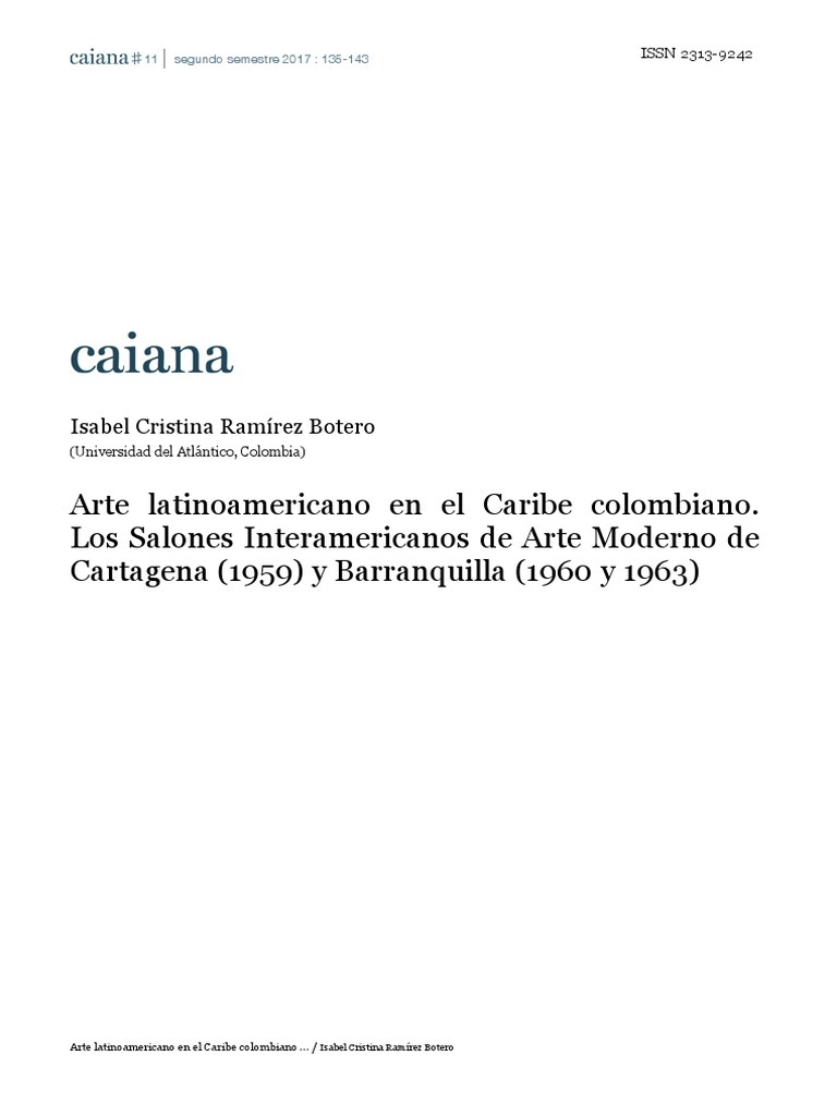 Arte Moderno en el Caribe Colombiano | PDF | Colombia | America latina