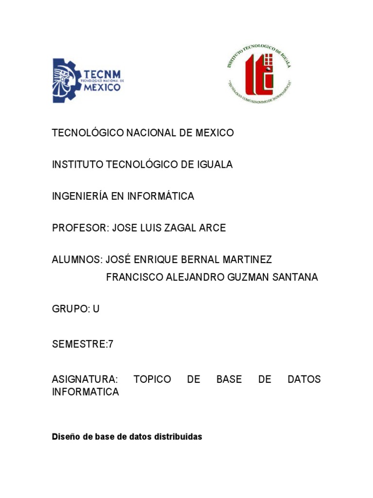 Diseño de Base de Datos Distribuida | PDF | Bases de datos | Red de computadoras