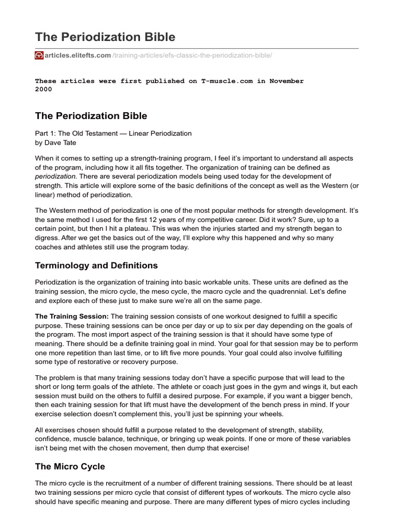 Understanding Linear Periodization | PDF | Strength Training | Physical ...