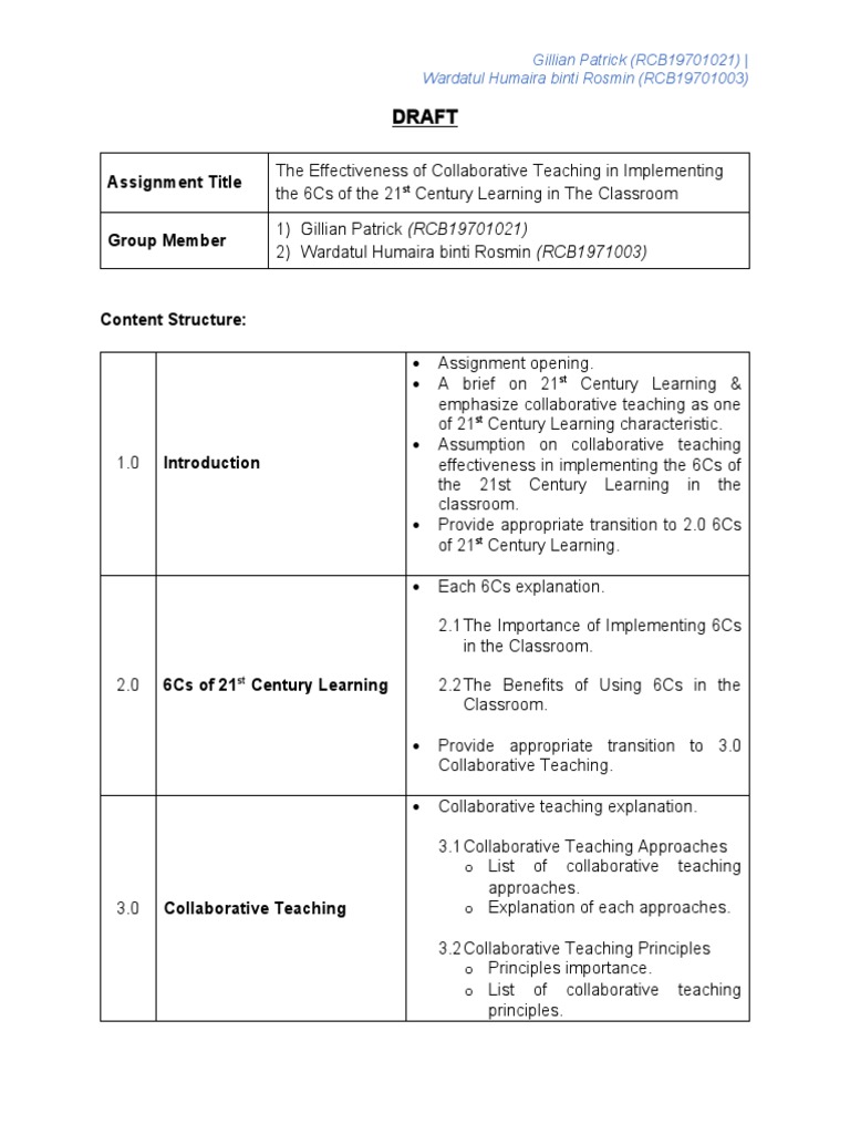 Group Assignment Framework Pdf Educational Psychology Applied Psychology
