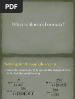 Slovin Formula | PDF | Margin Of Error | Sampling (Statistics)