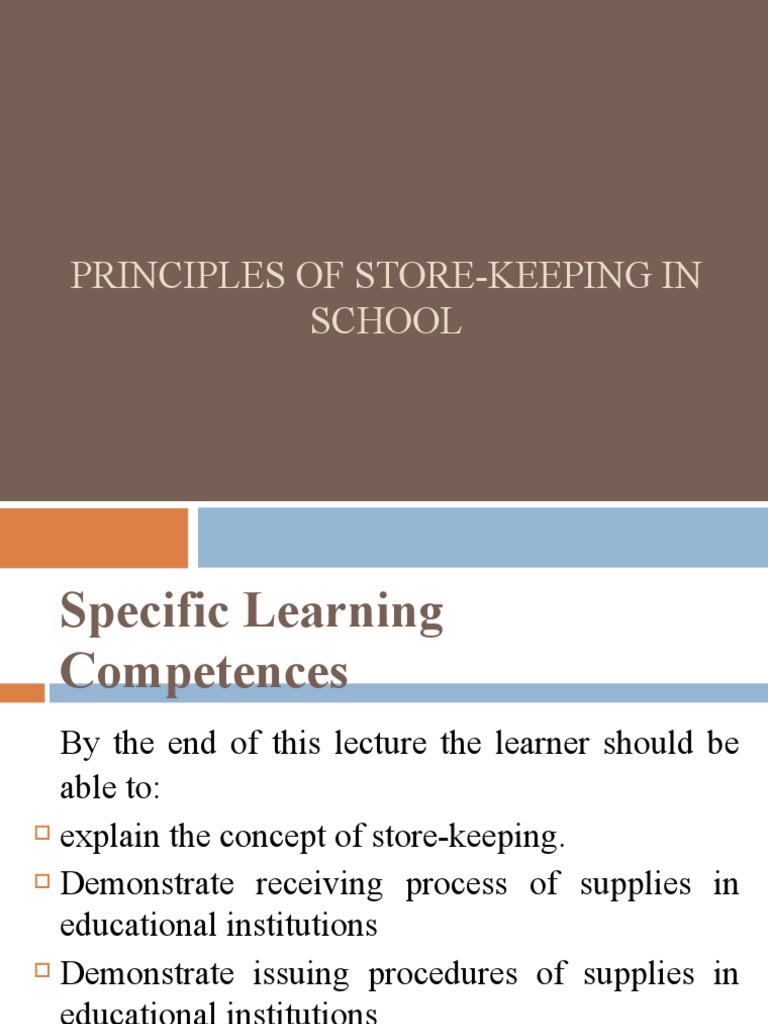 EMT 06201 PRINCIPLE OF STORE-KEEPING MATERIALS IN SCHOOL Edited Class ...