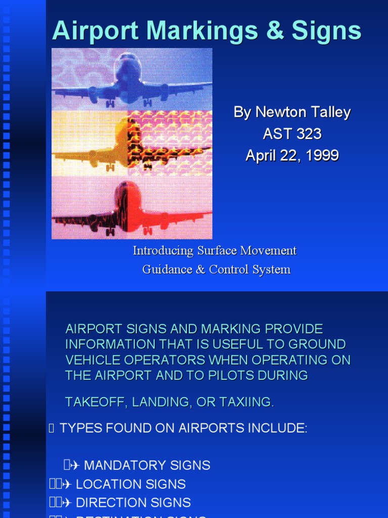 Airport Markings and Signs Overview | PDF | Runway | Airport