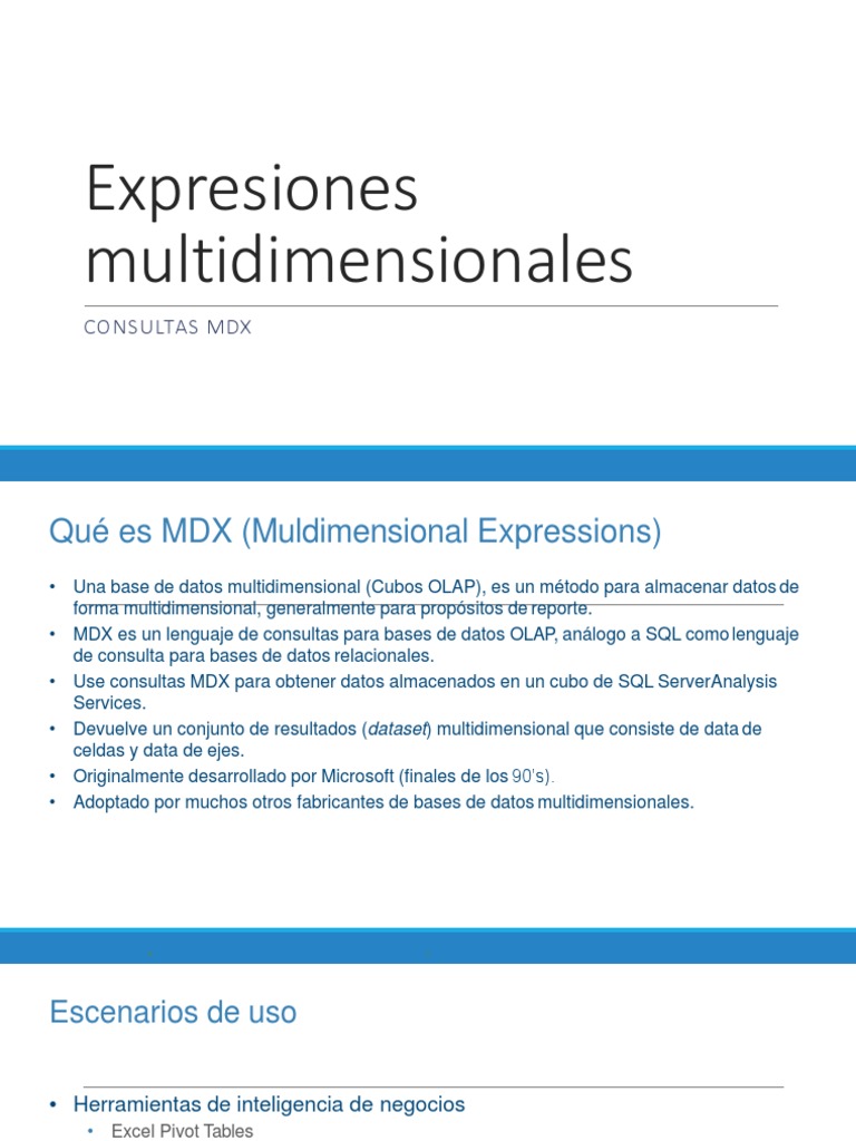 Consultas MDX | PDF | Bases de datos | SQL