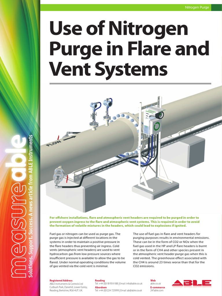 Use of Nitrogen Purge in Flare and Vent Systems | PDF | N Ox | Flow Measurement