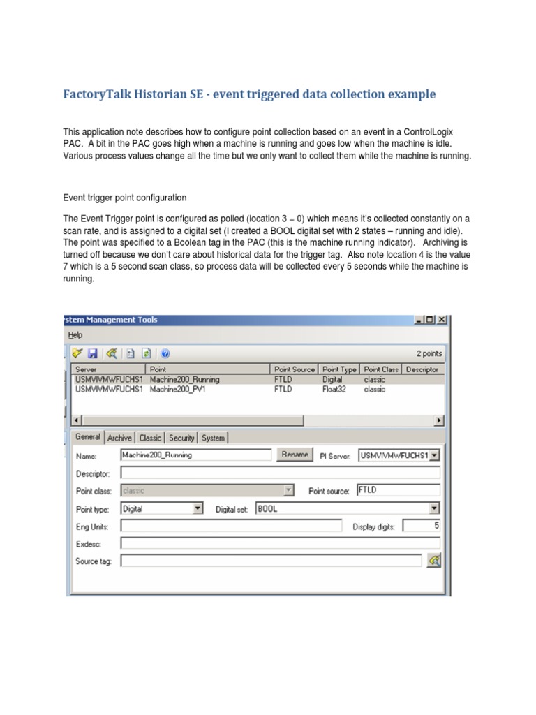 Event-Triggered Data Collection in Historian SE | PDF