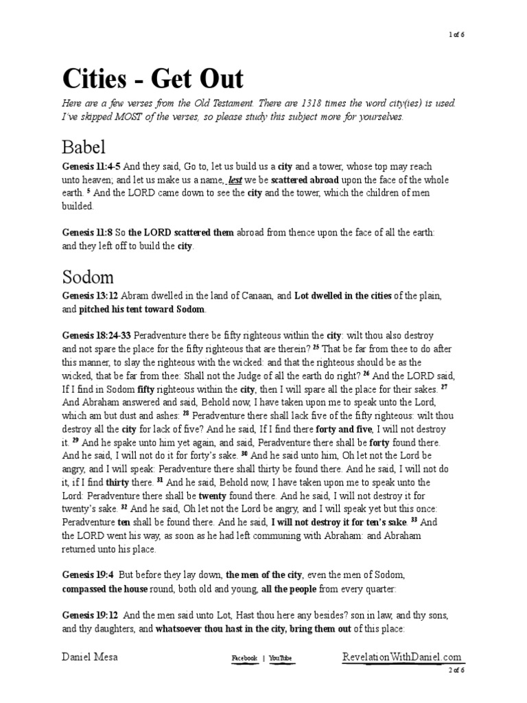 Cities in the Old Testament | PDF | Book Of Exodus | Book Of Genesis