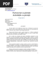 Parteneriat Grădiniță-Familie | PDF