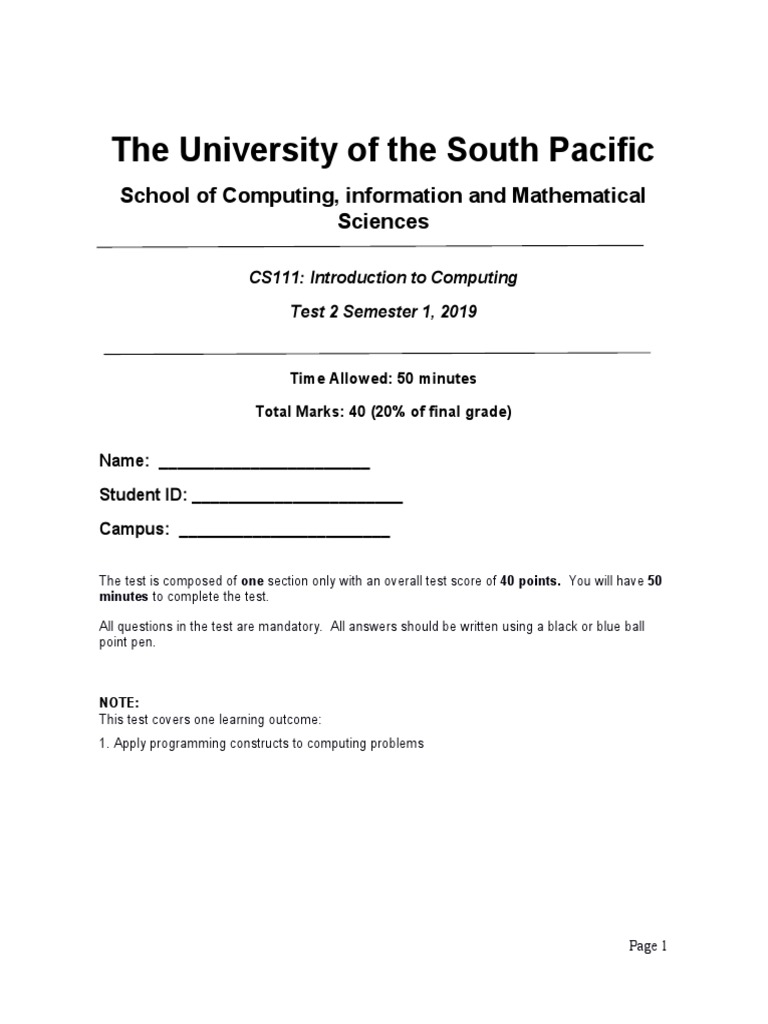 Cs111 Test - 2 - Solution | PDF | Array Data Type | Command Line Interface