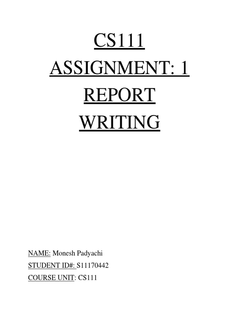CS111 Assignment 1 Report | PDF | Central Processing Unit | Computer Data Storage