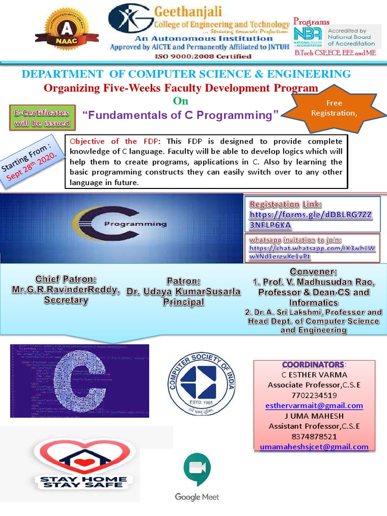 Gcet - FDP ON C-Language | PDF