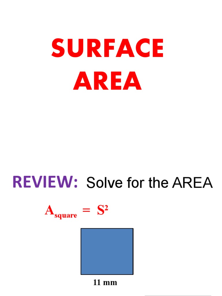 Surface Area Formulas and Calculations | PDF | Area | Euclid