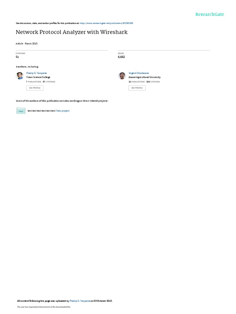 Network Protocol Analyzer With Wireshark: March 2015 | Download Free ...