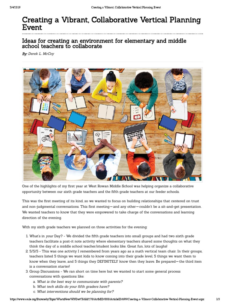 Creating A Vibrant, Collaborative Vertical Planning Event | PDF ...