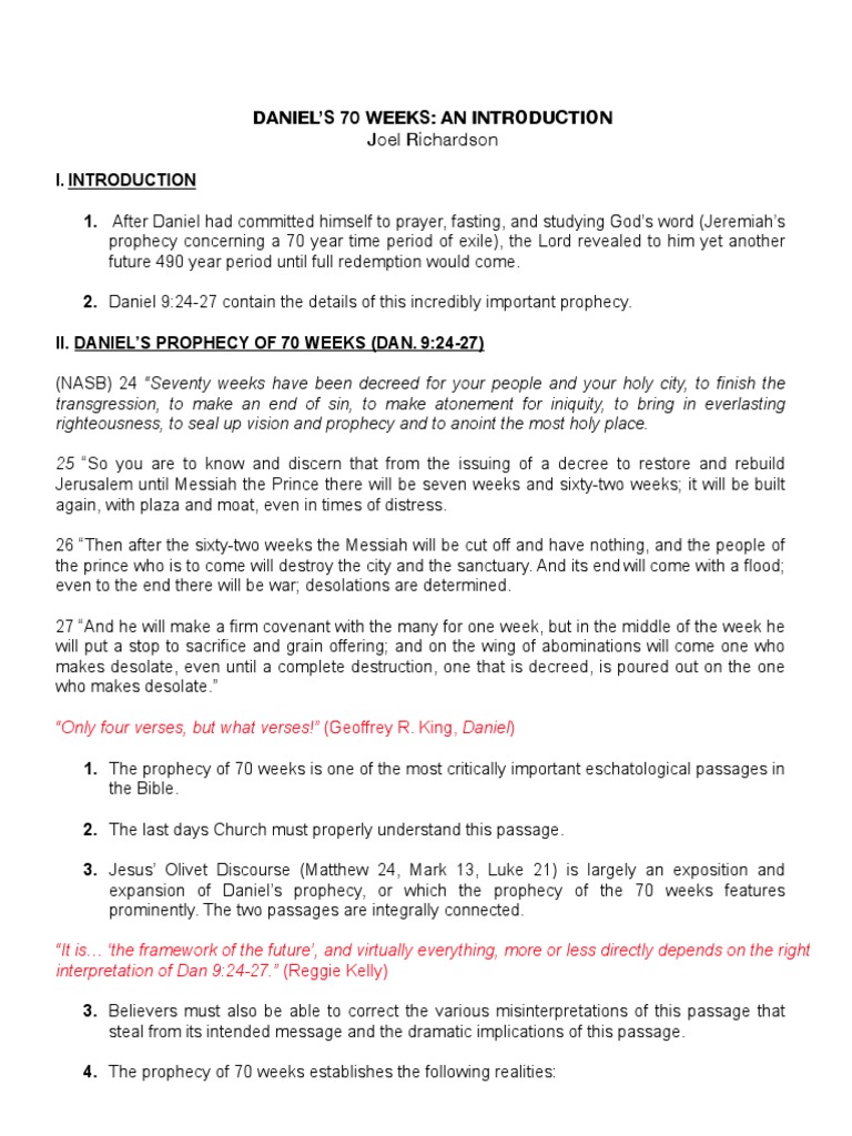 Daniel S 70th Week Pdf Book Of Daniel Great Tribulation
