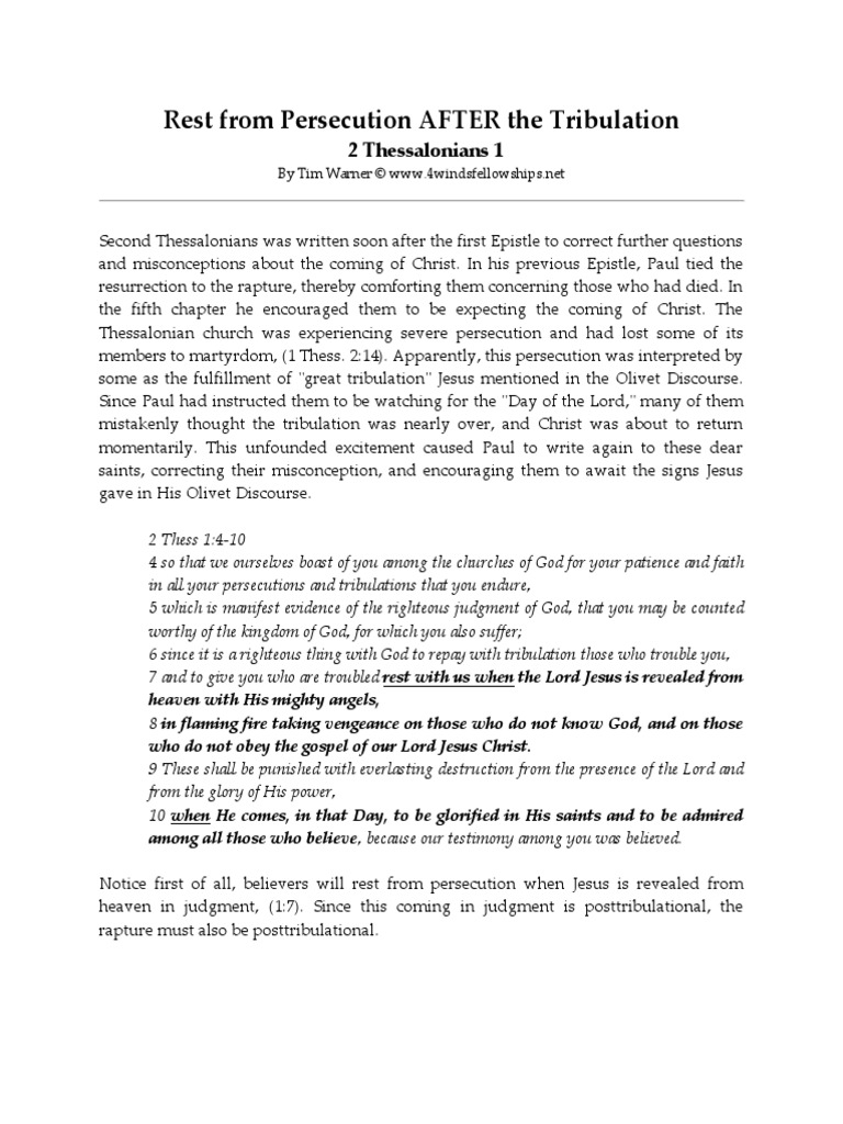 Rapture 10 | PDF | Rapture | Great Tribulation