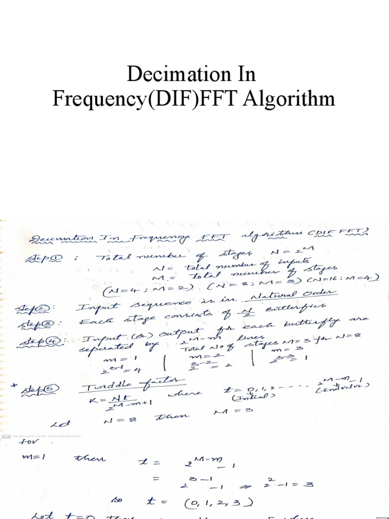 Decimation in Frequency (DIF) FFT Algorithm | PDF
