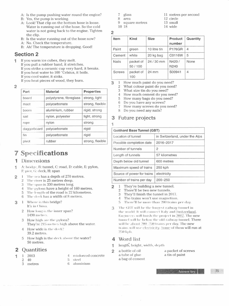 Technical English 1 Answer Key Workbook 1b PDF | PDF | Turbine | Switch