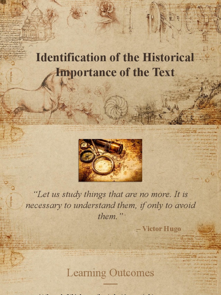 Identification of The Historical Importance of The Text | PDF ...