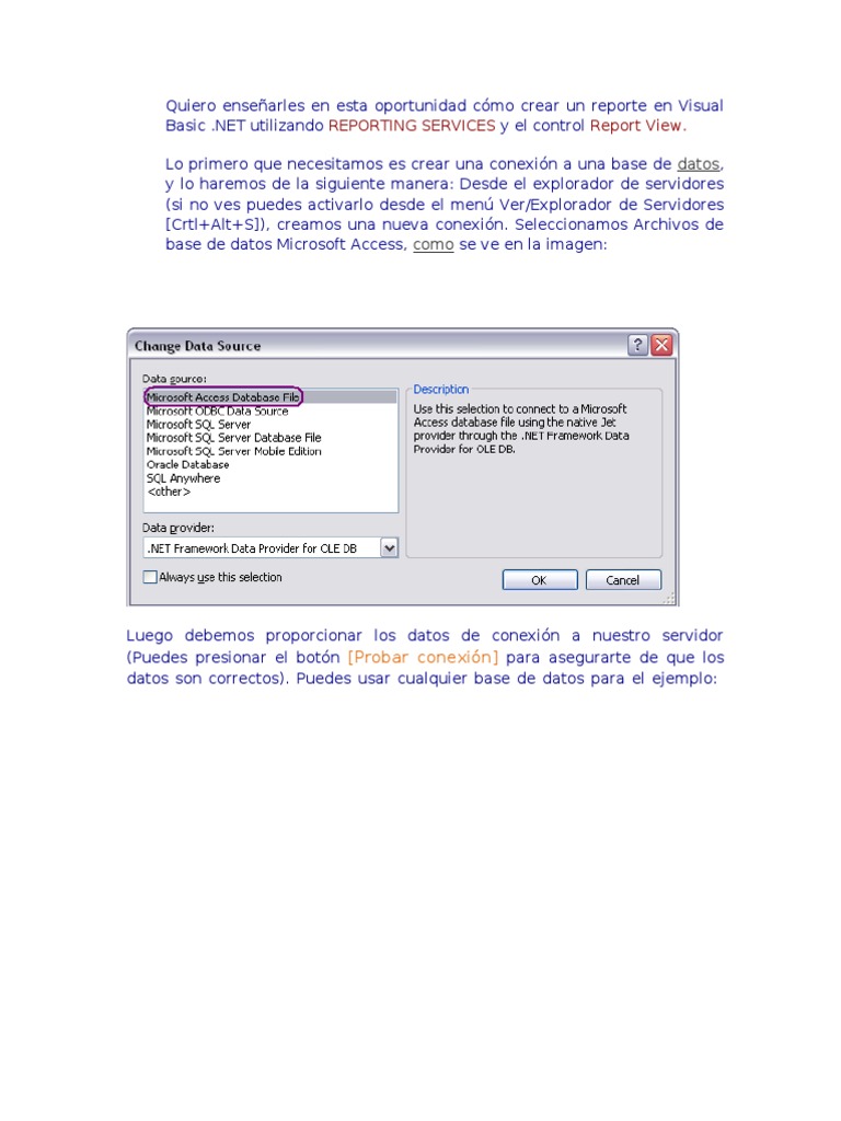 Crear Un Reporte en Visual Basic Net | PDF
