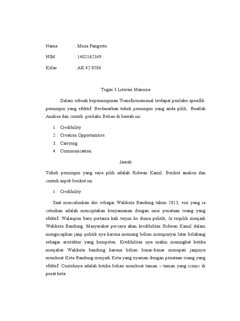Moza Pangestu - AK 42 0506 - Tugas 3 Literasi Manusia | PDF