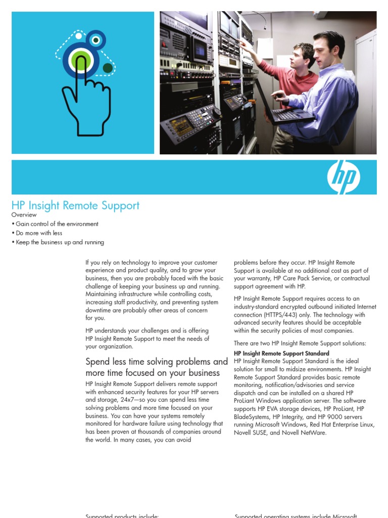 HP Insight Remote Support - Overview | Hewlett Packard | Online Safety ...