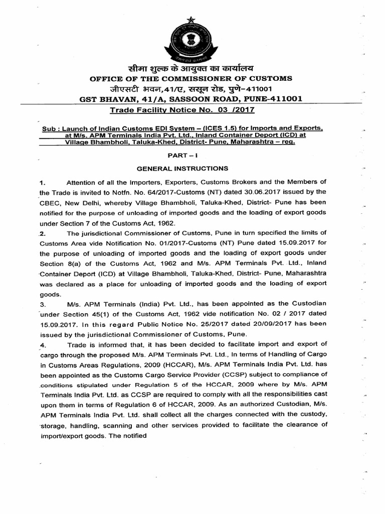 Trade Notice 03-2017 | PDF | Electronic Data Interchange | Customs