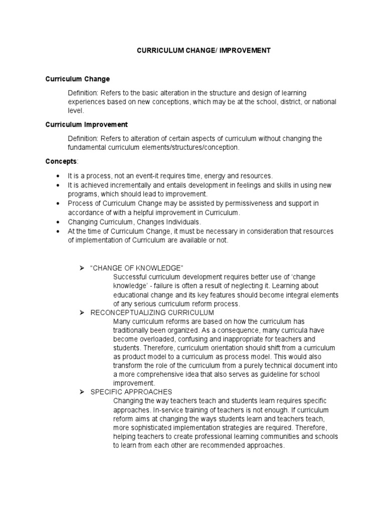 Understanding Curriculum Change Dynamics | PDF | Curriculum | Teachers
