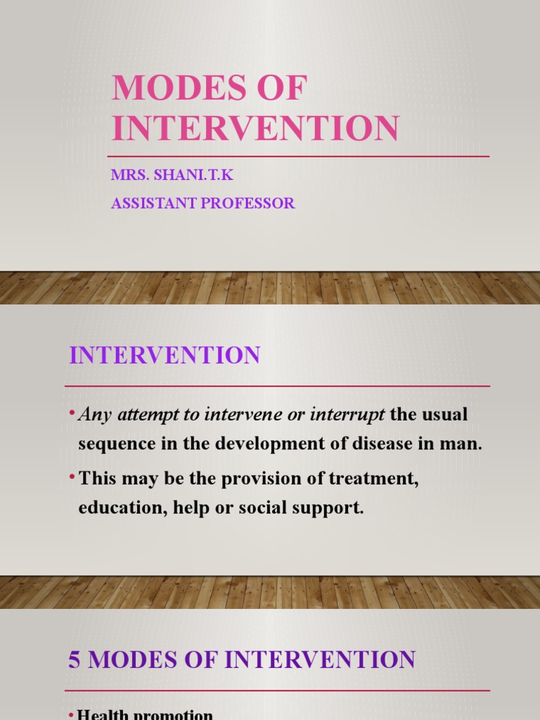 Modes of Intervention | PDF | Disability | Health Education