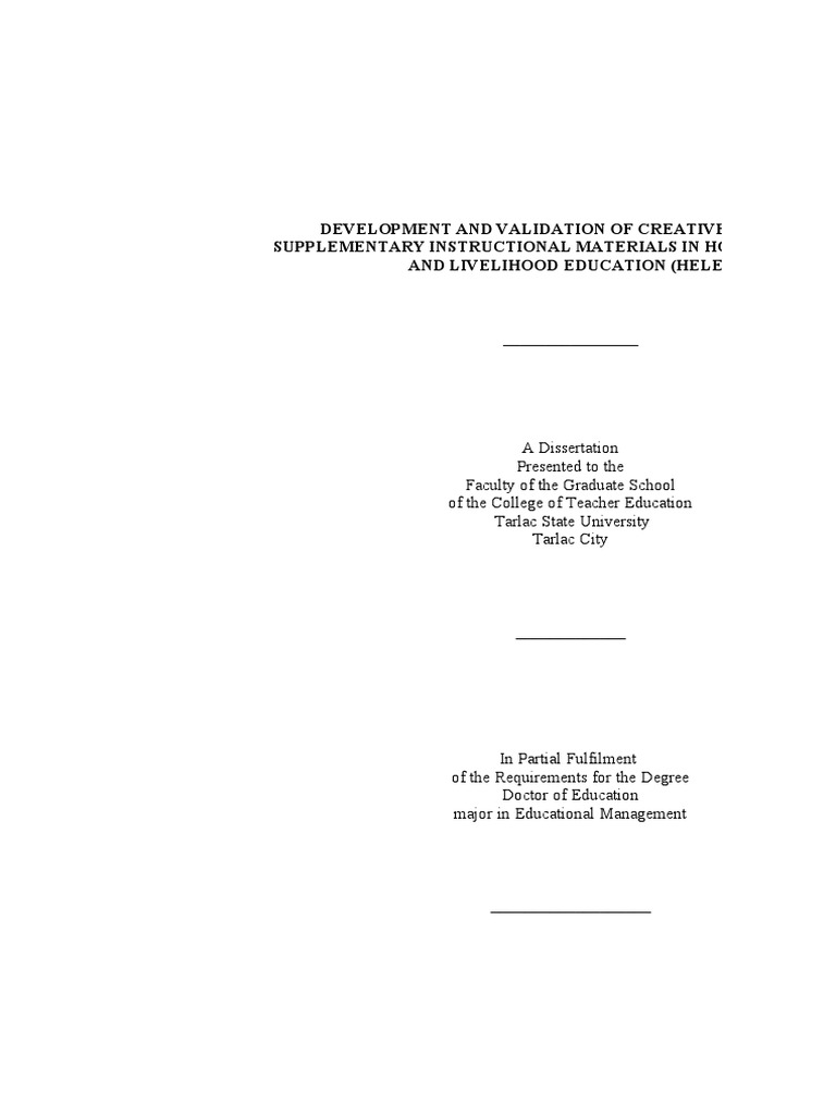 Development and Validation of Creative Works As Supplementary ...