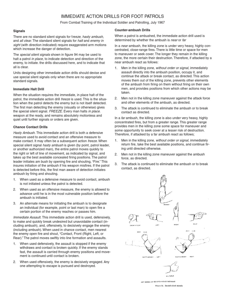 IMMEDIATE ACTION DRILLS | PDF | Ambush | 2nd Millennium Conflicts