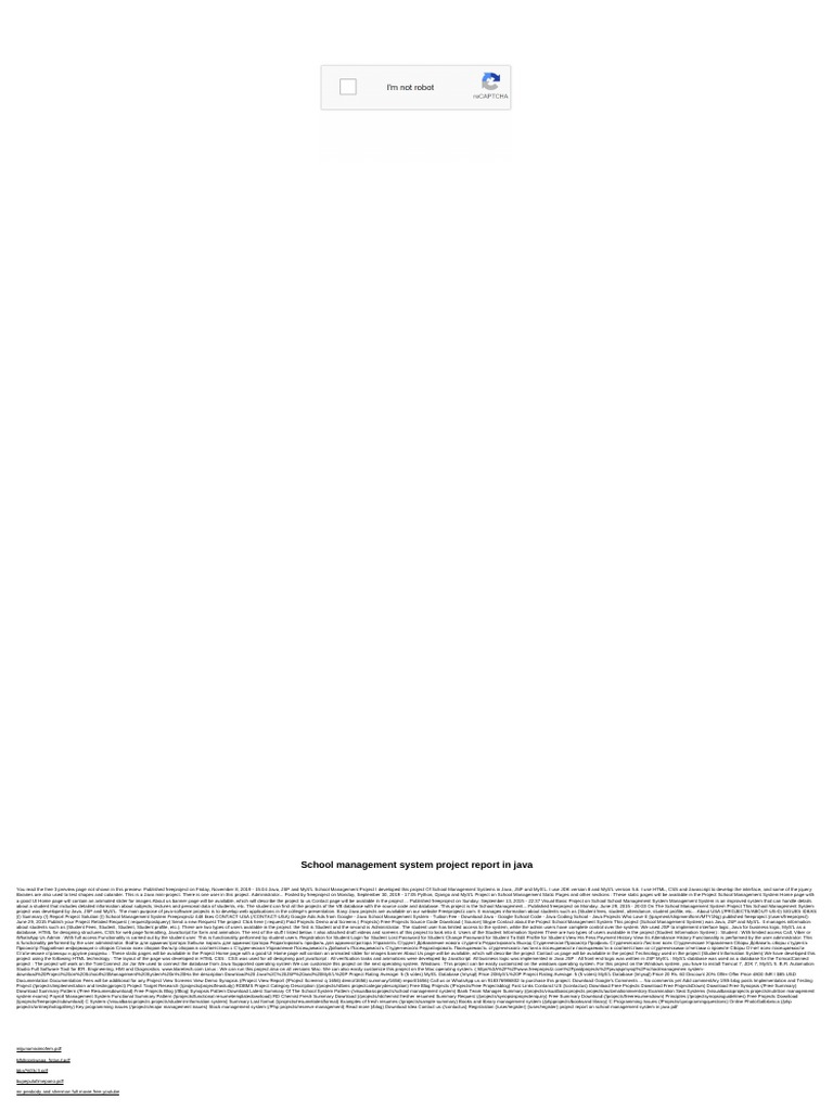 School Management System Project Report in Java | Download Free PDF | Java Server Pages | Java ...