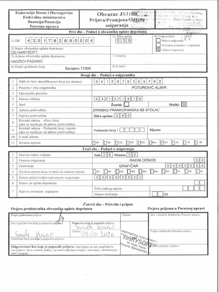 Obrazac 3100 PDF | PDF