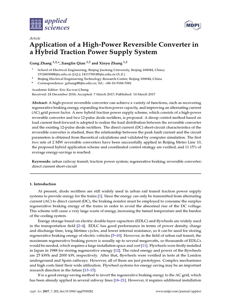 Applied Sciences: Application of A High-Power Reversible Converter in A ...