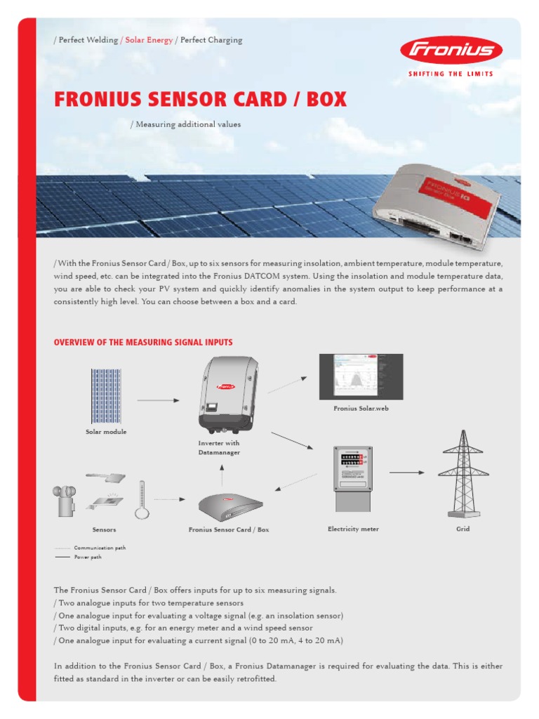 SE DS Fronius Sensor Card Box EN | PDF | Photovoltaic System | Electric Power