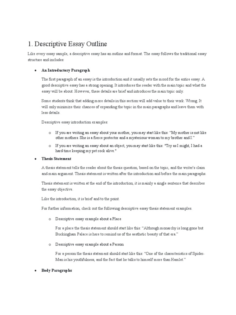 How To Wrtie Descriptive Essays | PDF | Essays | Writing