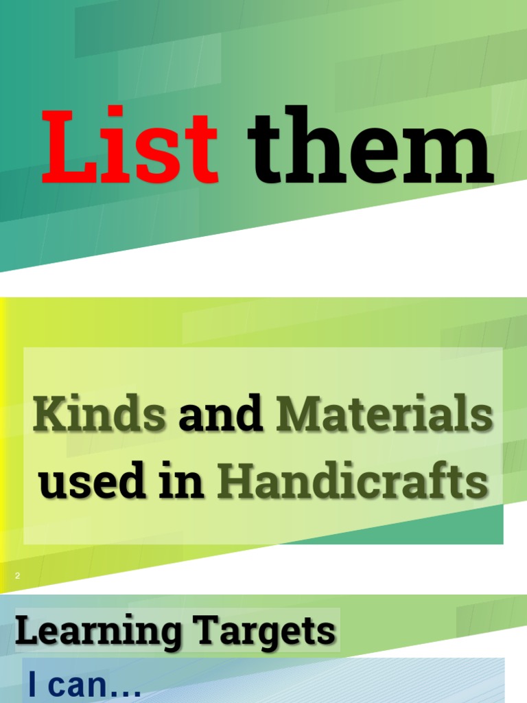 Kinds and Materials Used in Handicrafts 1 | PDF | Pottery | Bead