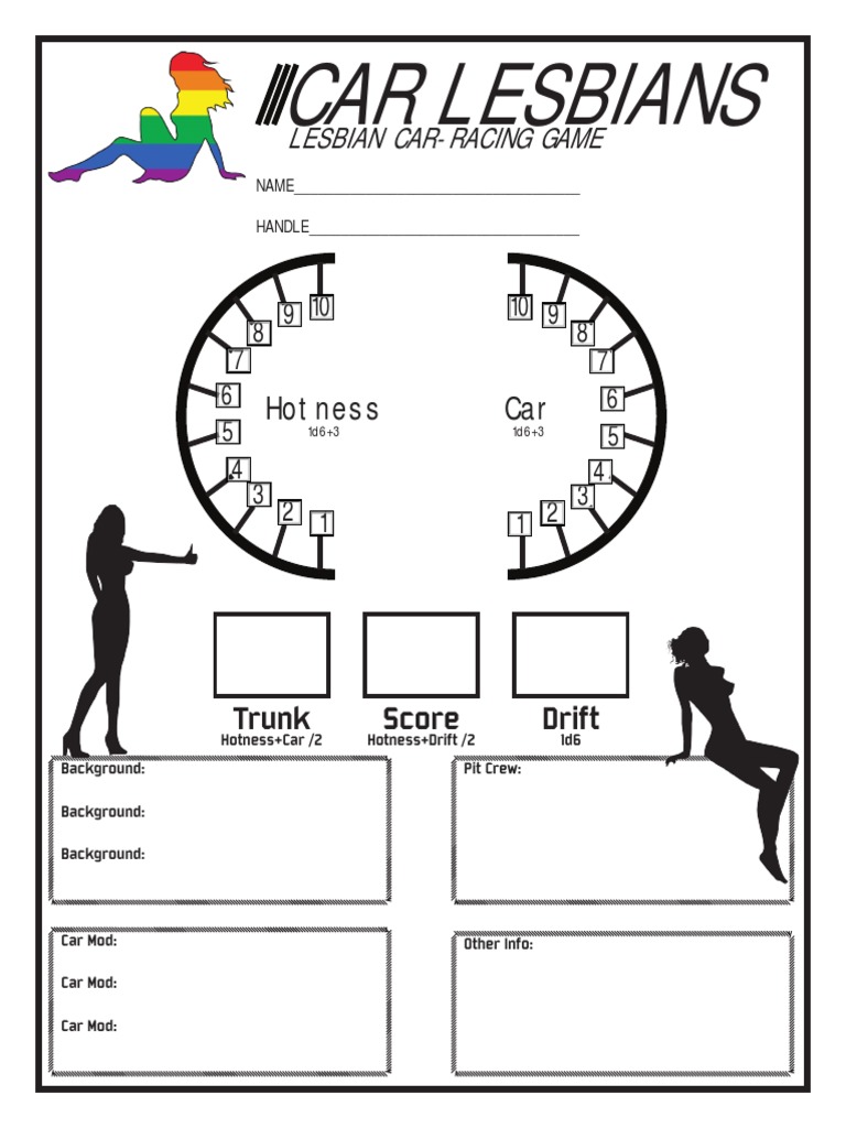 Car Lesbians: A Title and Score Sheet for a Lesbian Car Racing ...