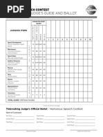 Table Topics Contest Judge's Guide | PDF | Public Speaking | Body Language