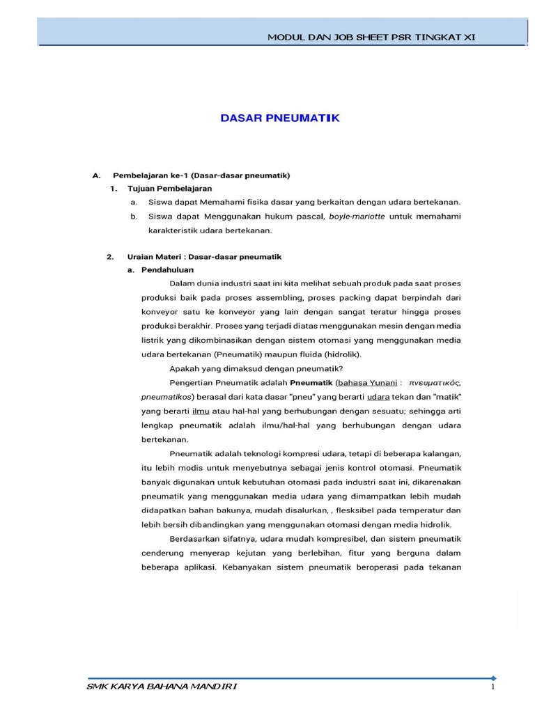 Modul Dan Job Sheet PSR Tingkat Xi | PDF