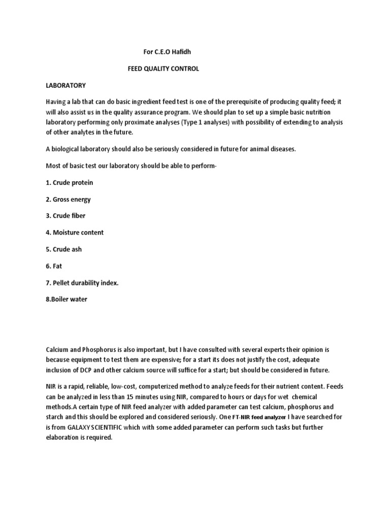 Feed Quality Control Laboratory Setup | PDF | Atomic Absorption ...